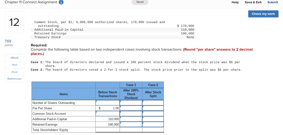 Solved Chapter 11 Connect Assignment i Saved Help Save & | Chegg.com