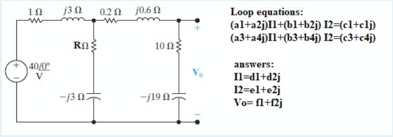 Solved Determine the loop currents I1 and I2 and also Vo. | Chegg.com