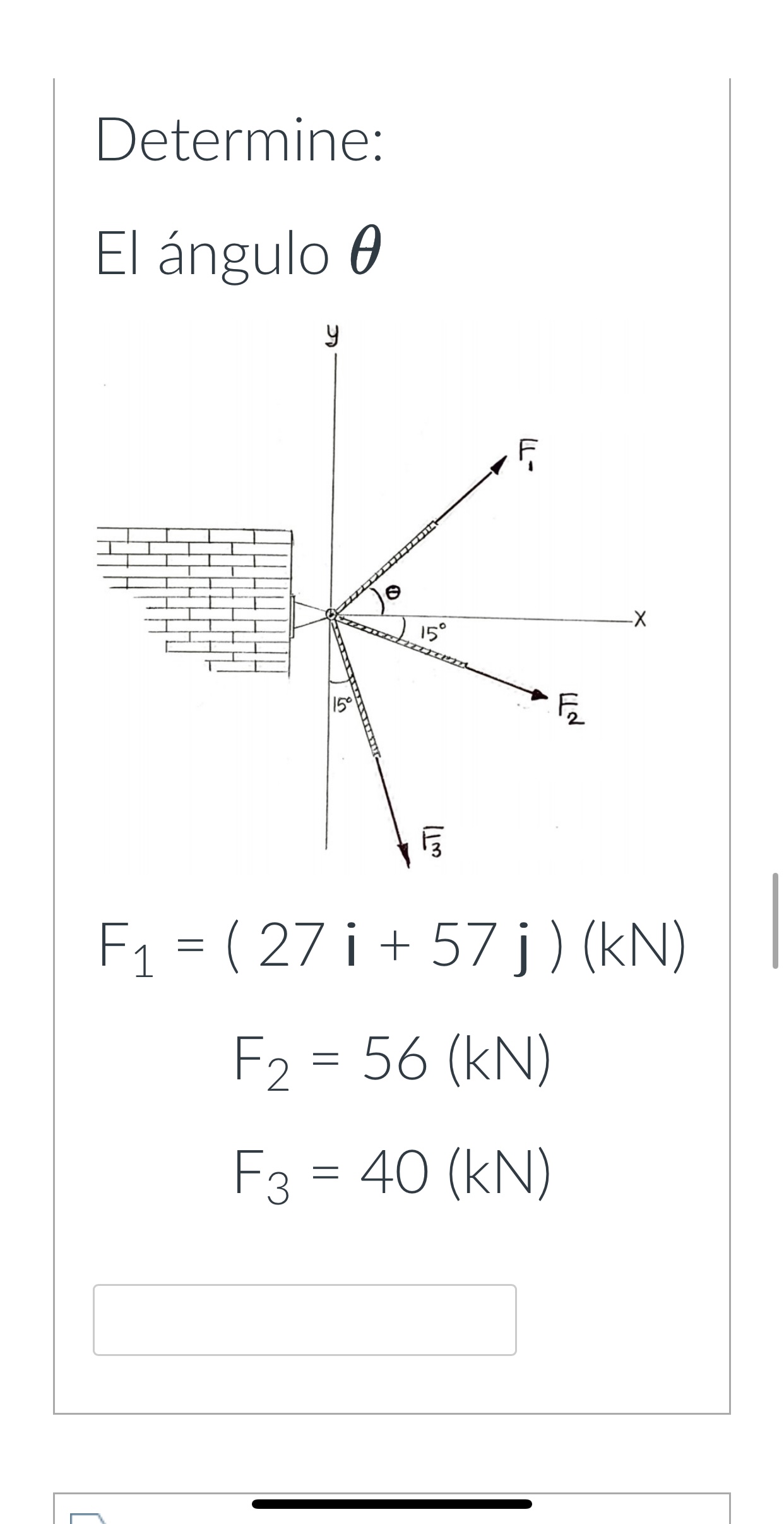 Solved Determine: El ángulo \\( \\theta \\) \\[ | Chegg.com