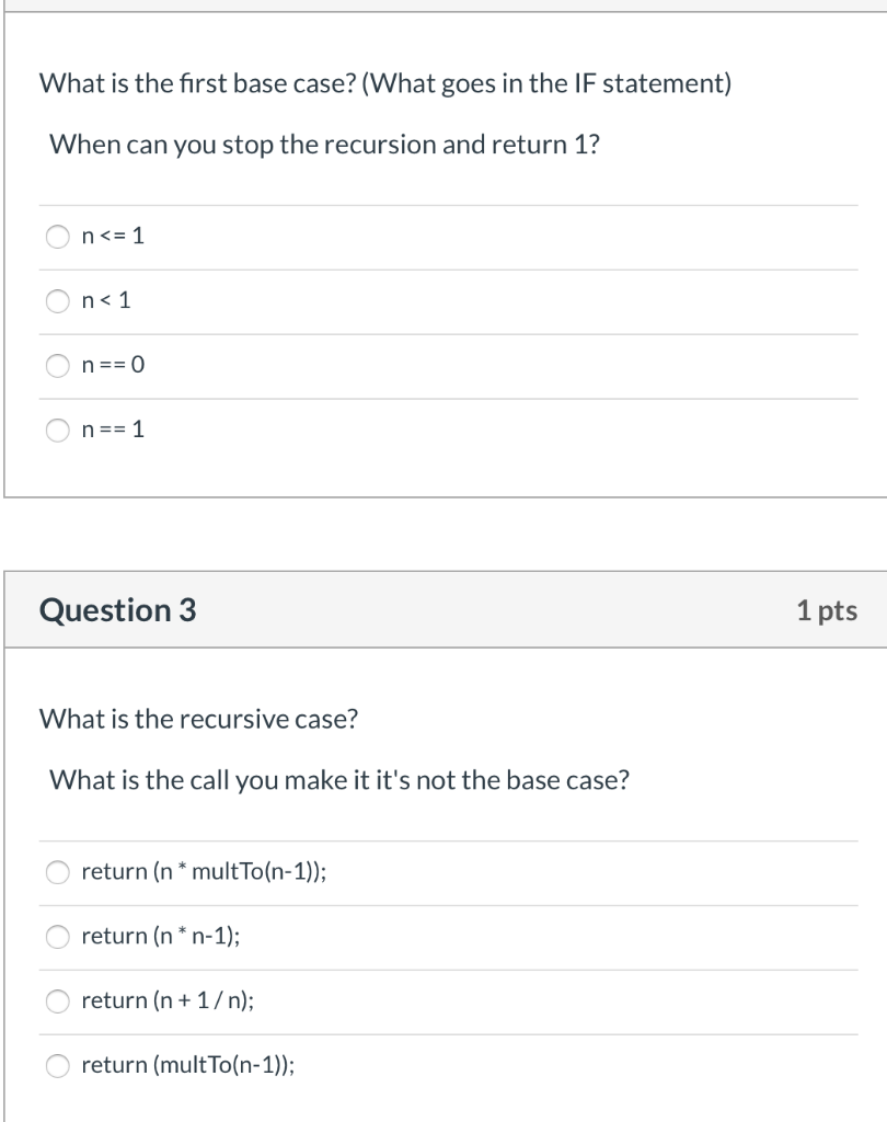 Solved The Following Questions Are Based On This Recursive Chegg