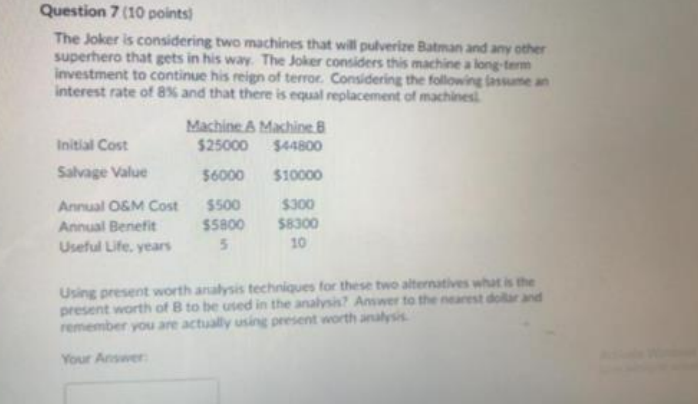 Solved Question 7 (10 points) The loker is considering two | Chegg.com
