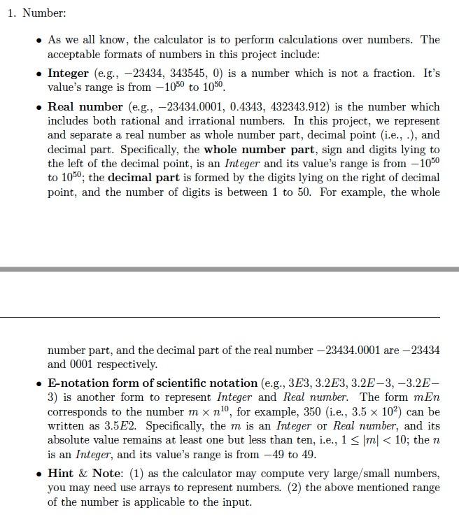 Solved 1. Number: As we all know, the calculator is to | Chegg.com