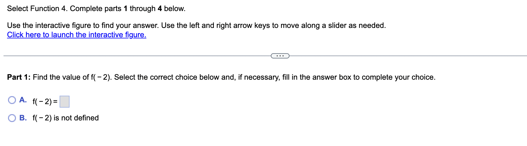 Solved Select Function 4. Complete parts 1 through 4 below. | Chegg.com