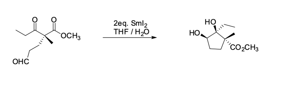 Solved \begin{tabular}{l} 2eq. Sml2 \\ THF /H2O \\ \hline | Chegg.com