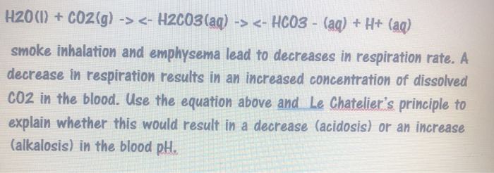 Solved H2O(l) + CO2(g) ->