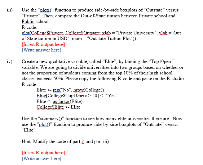 Solved This assignment relates to the College data set, | Chegg.com