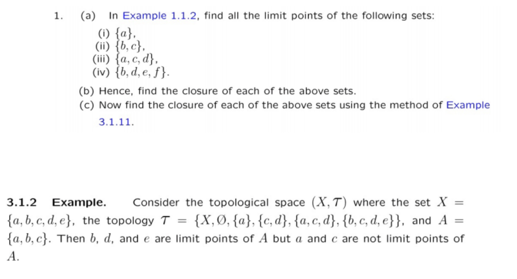 Solved 1. (a) In Example 1.1.2, find all the limit points of | Chegg.com