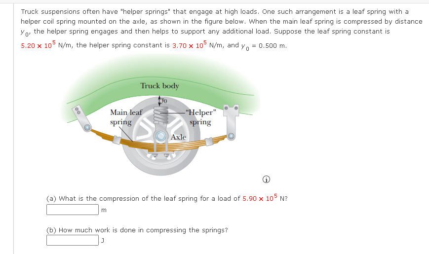 Solved Truck suspensions often have "helper springs" that | Chegg.com