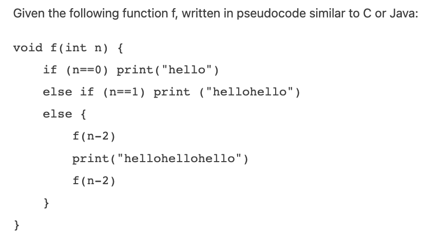 Solved the sequence hn= the number of hellos printed by | Chegg.com