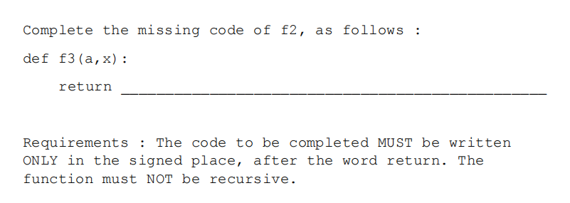 Solved Python The function f3 gets a list of int numbers | Chegg.com