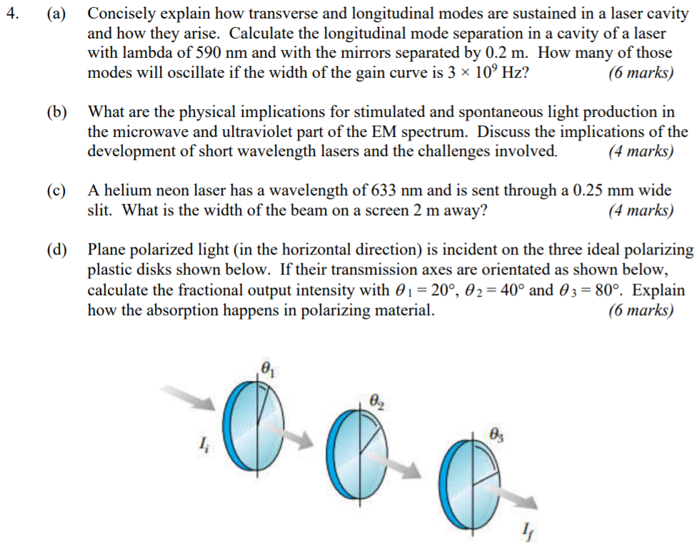 Solved 4. (a) Concisely explain how transverse and | Chegg.com