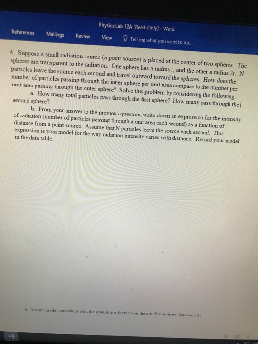 Solved Physics Lab 12A [Read-Only]-Word Referen ces Mailings | Chegg.com