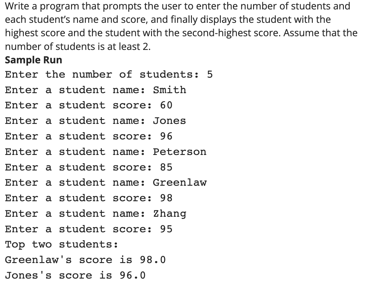 Solved Write a program that prompts the user to enter the | Chegg.com