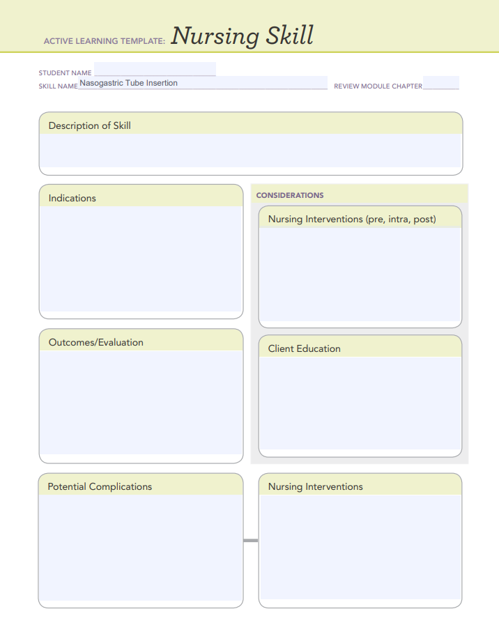 Solved active Learning template: Nursing Skill STUDENT NAME | Chegg.com