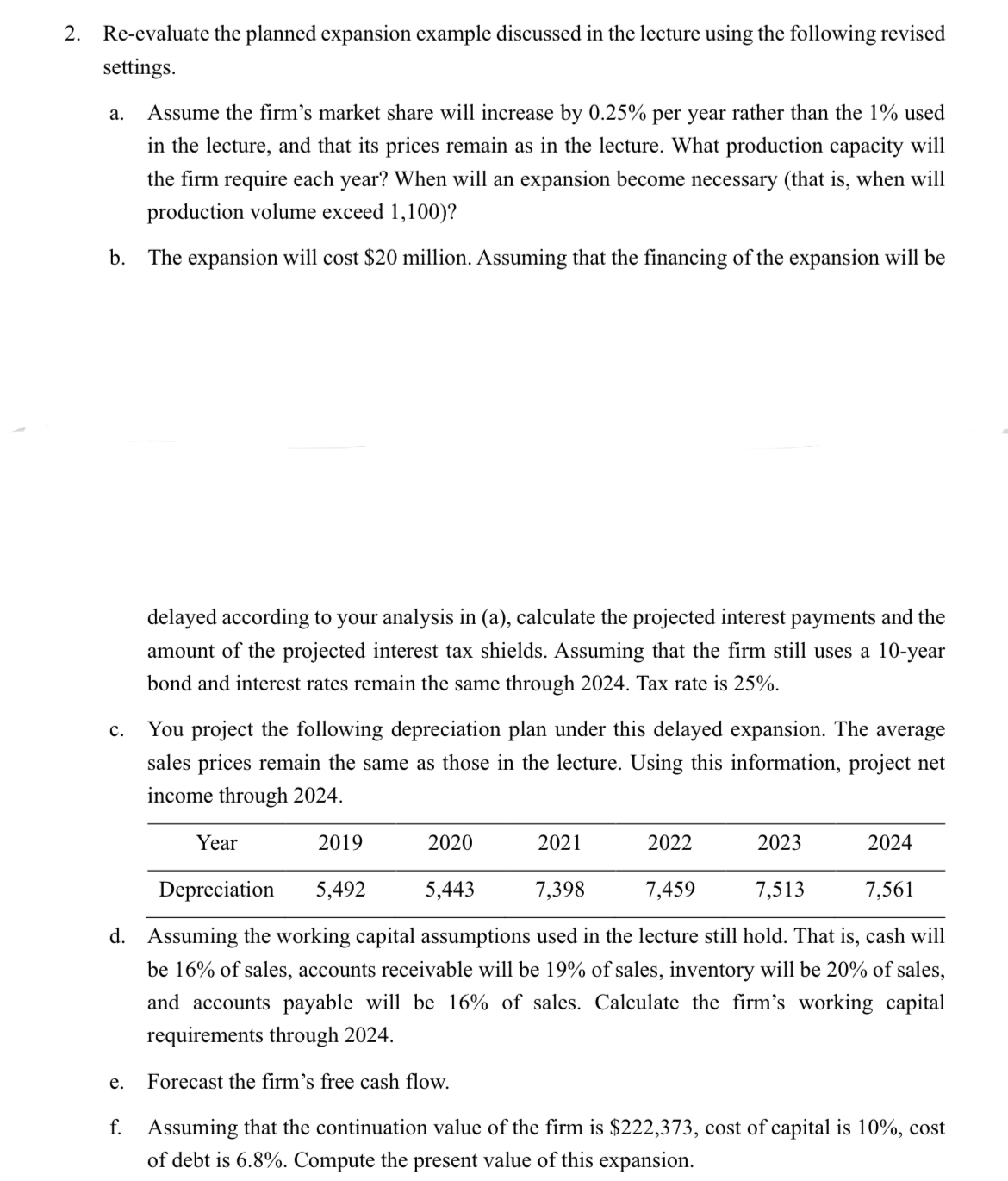 Re-evaluate the planned expansion example discussed | Chegg.com