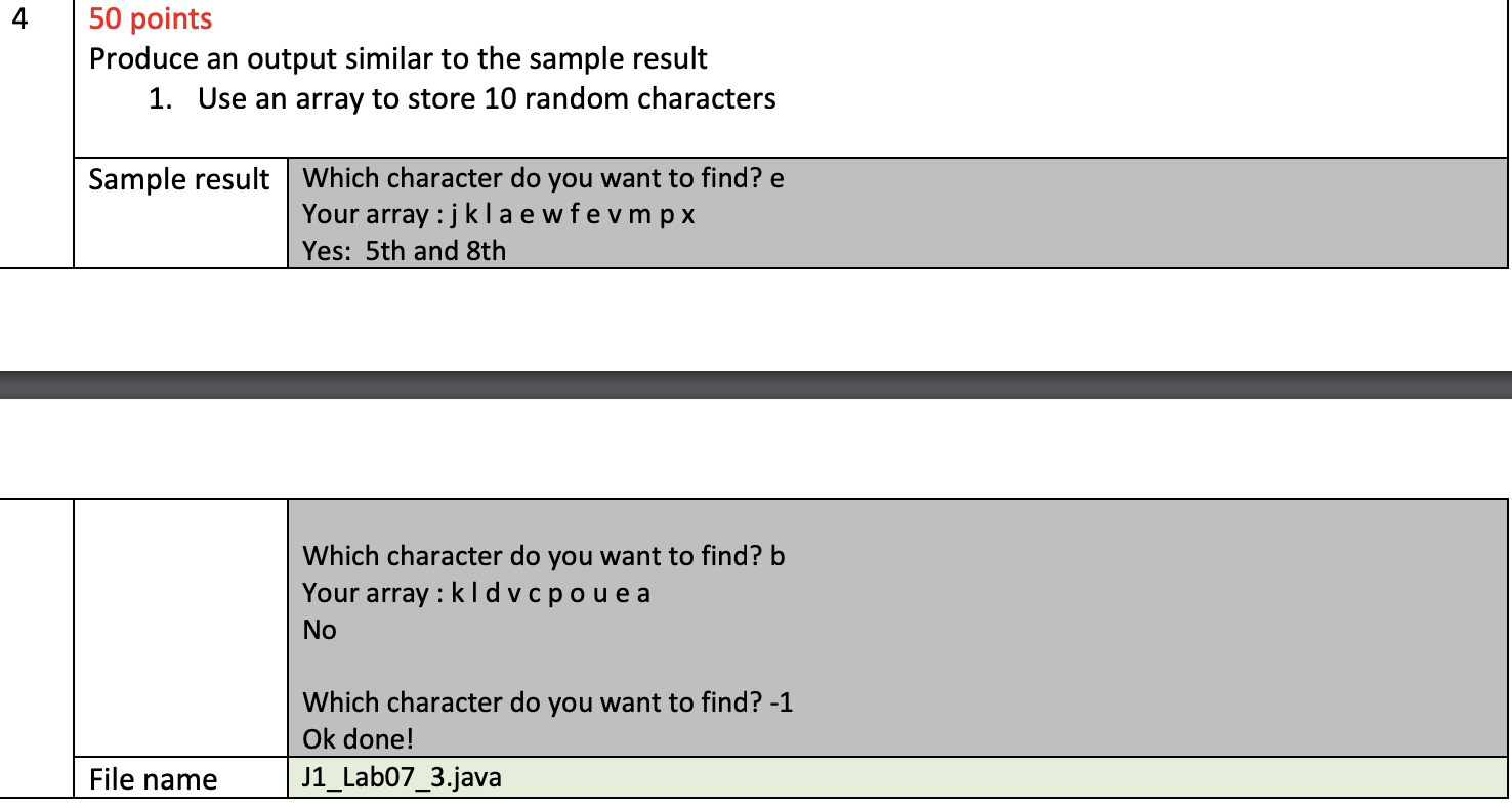 Solved 4 50 points Produce an output similar to the sample | Chegg.com