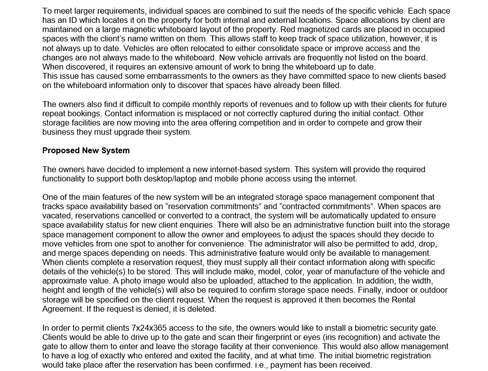 The System requirements document should include the | Chegg.com