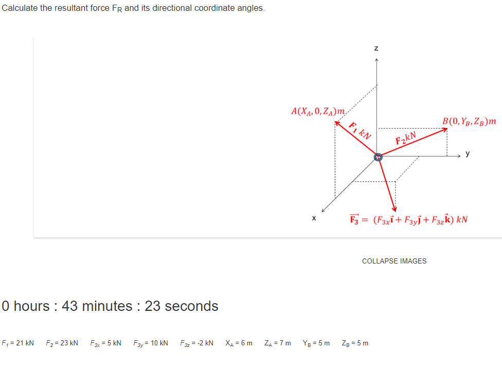 Solved Calculate the resultant force FR and its directional | Chegg.com