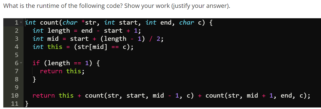 Solved What is the runtime of the following code? Show your | Chegg.com