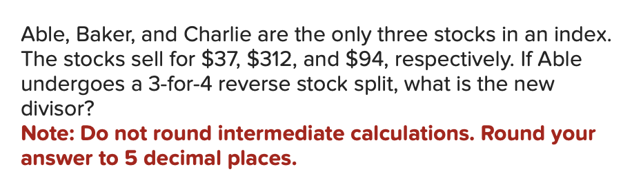 Solved Able, Baker, and Charlie are the only three stocks in | Chegg.com