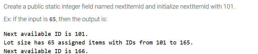 Solved Create A Public Static Integer Field Named Nextltemld 4611