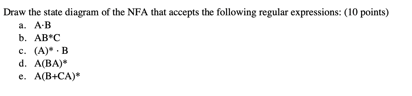 Solved Draw the state diagram of the NFA that accepts the | Chegg.com