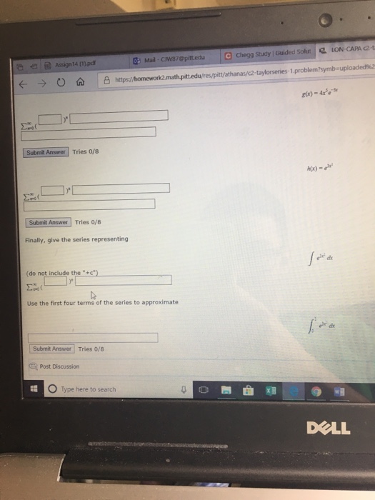 Solved 2 LON-CAPA c2-taylorser 0: Mail . CJwaepittedu | G | Chegg.com