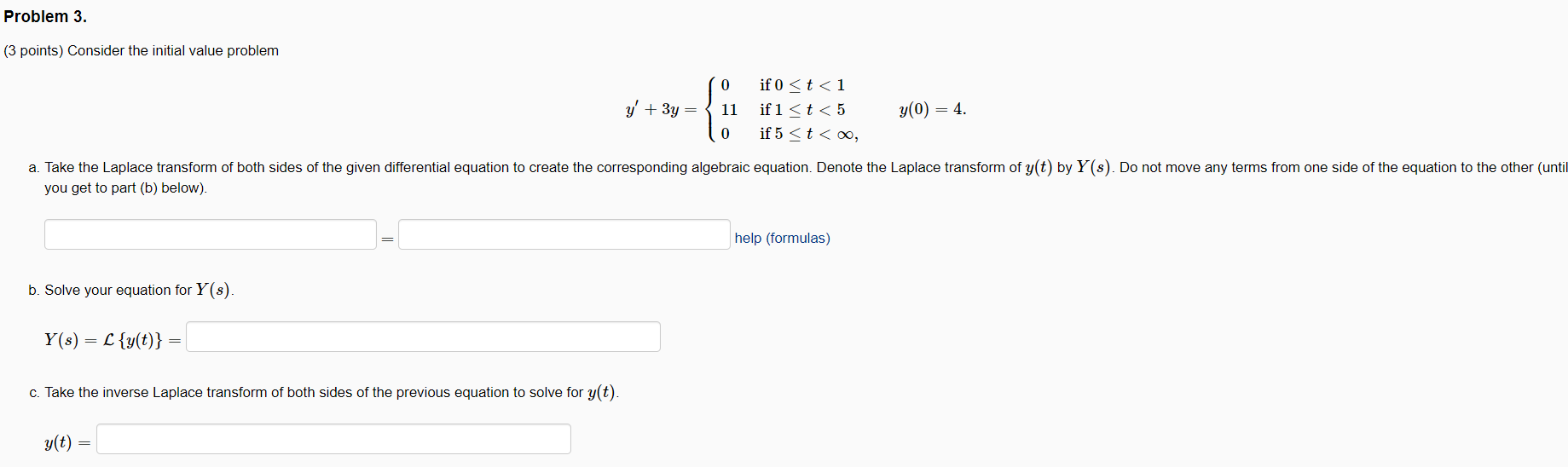 Solved Problem 3. (3 points) Consider the initial value | Chegg.com