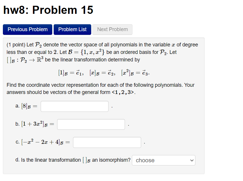 Solved hw8: Problem 15 Previous Problem Problem List Next | Chegg.com