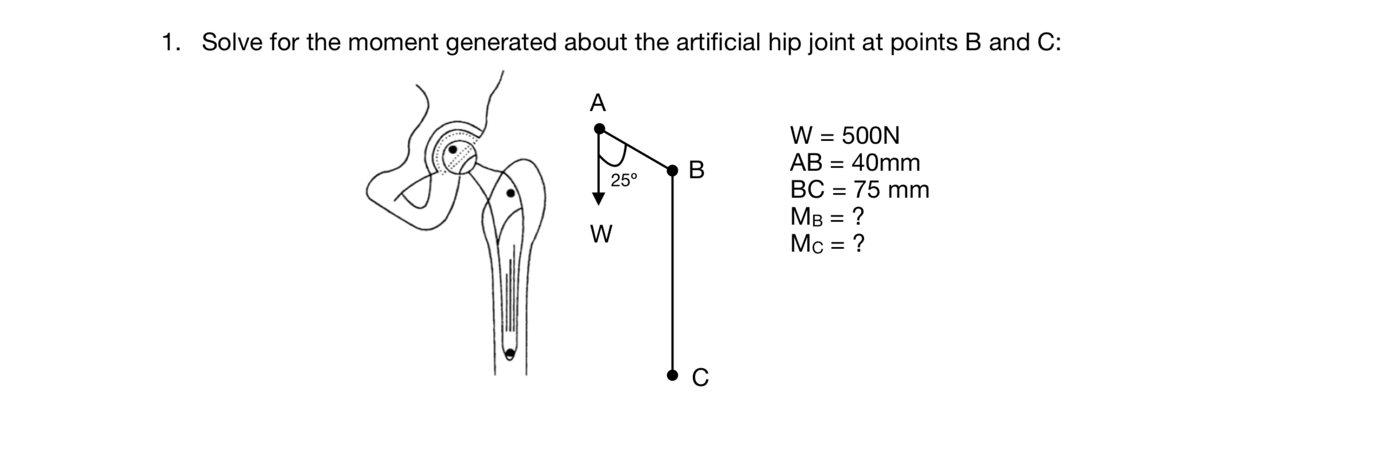 Solved Solve for the moment generated about the artificial | Chegg.com