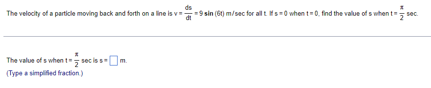 Solved The velocity of a particle moving back and forth on a | Chegg.com