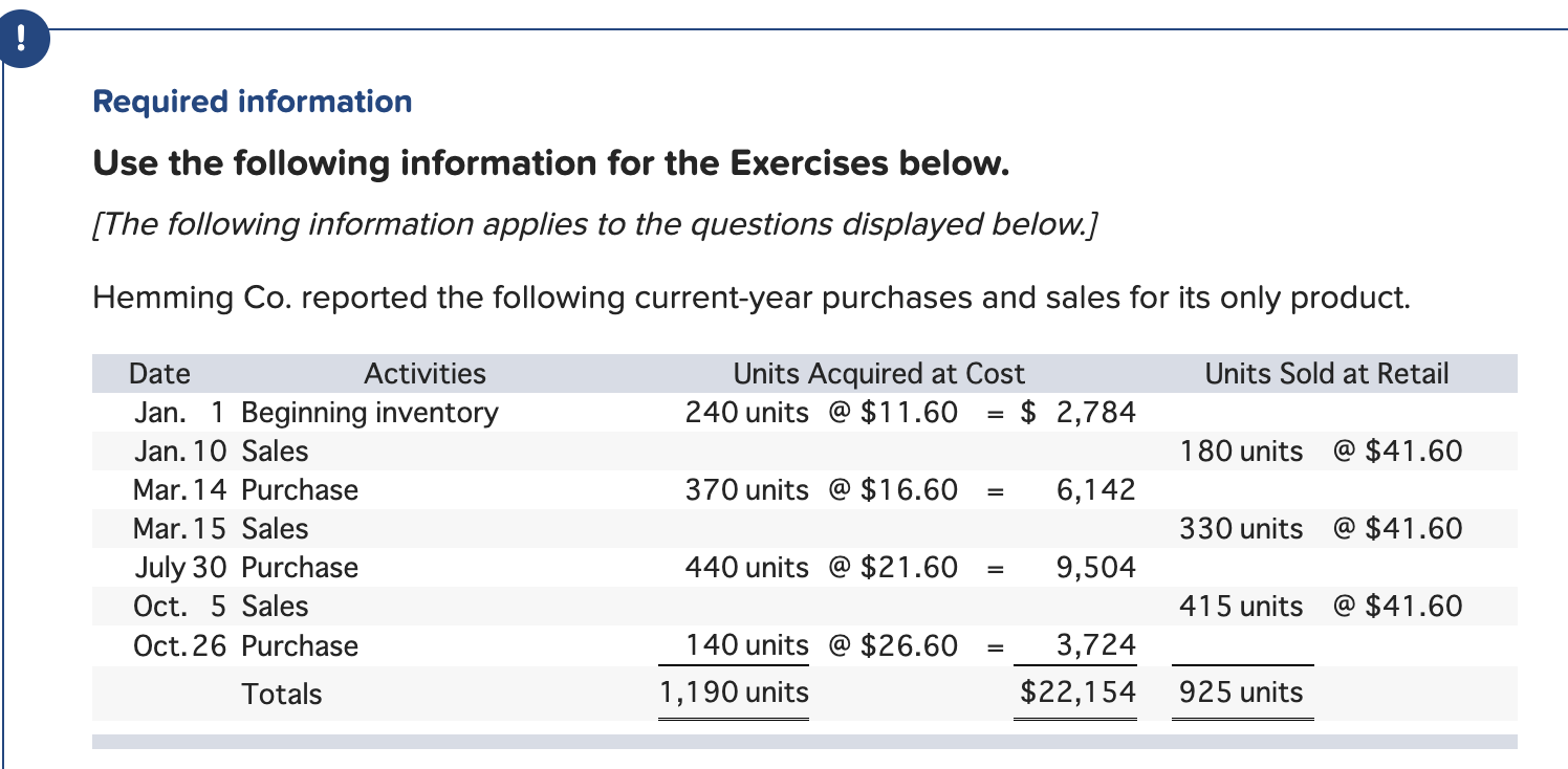Solved Exercise 6-8 Specific identification LO | Chegg.com