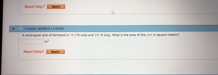 Solved Need Help? ReadIt 9. ㅢ1 points SerPSE10 1.4.OPOO8. A | Chegg.com Solved Need Help? ReadIt 9. ㅢ1 points SerPSE10 1.4.OPOO8. A | Chegg.com