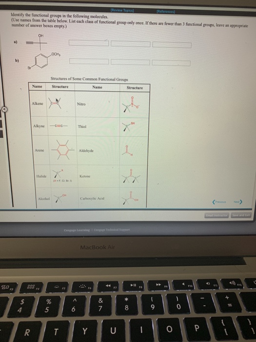 Solved Identify the functional groups in the following | Chegg.com
