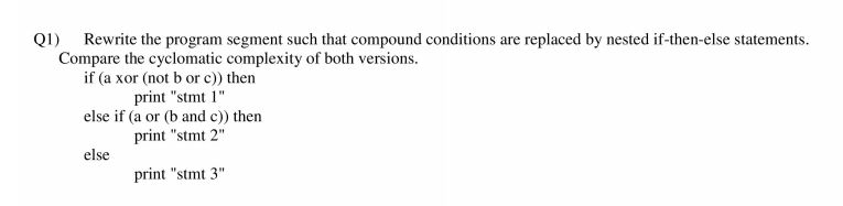 Solved (1) Rewrite the program segment such that compound | Chegg.com