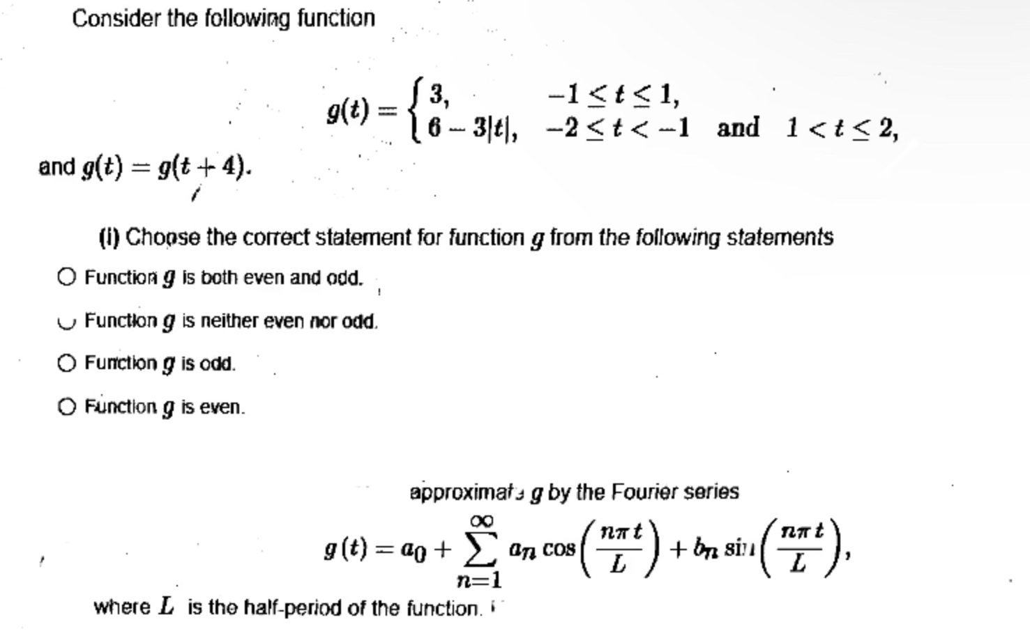 Solved Consider the following function 13, -1 | Chegg.com