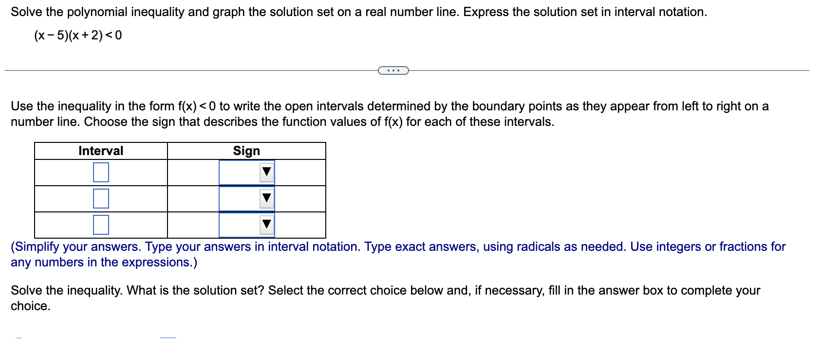 Solved Solve the polynomial inequality and graph the | Chegg.com