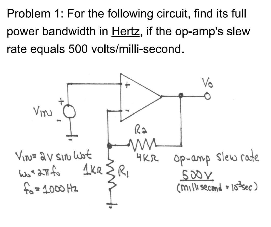 Solved Problem 1: For the following circuit, find its full | Chegg.com