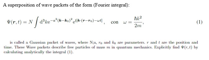 Solved A superposition of wave packets of the form (Fourier | Chegg.com