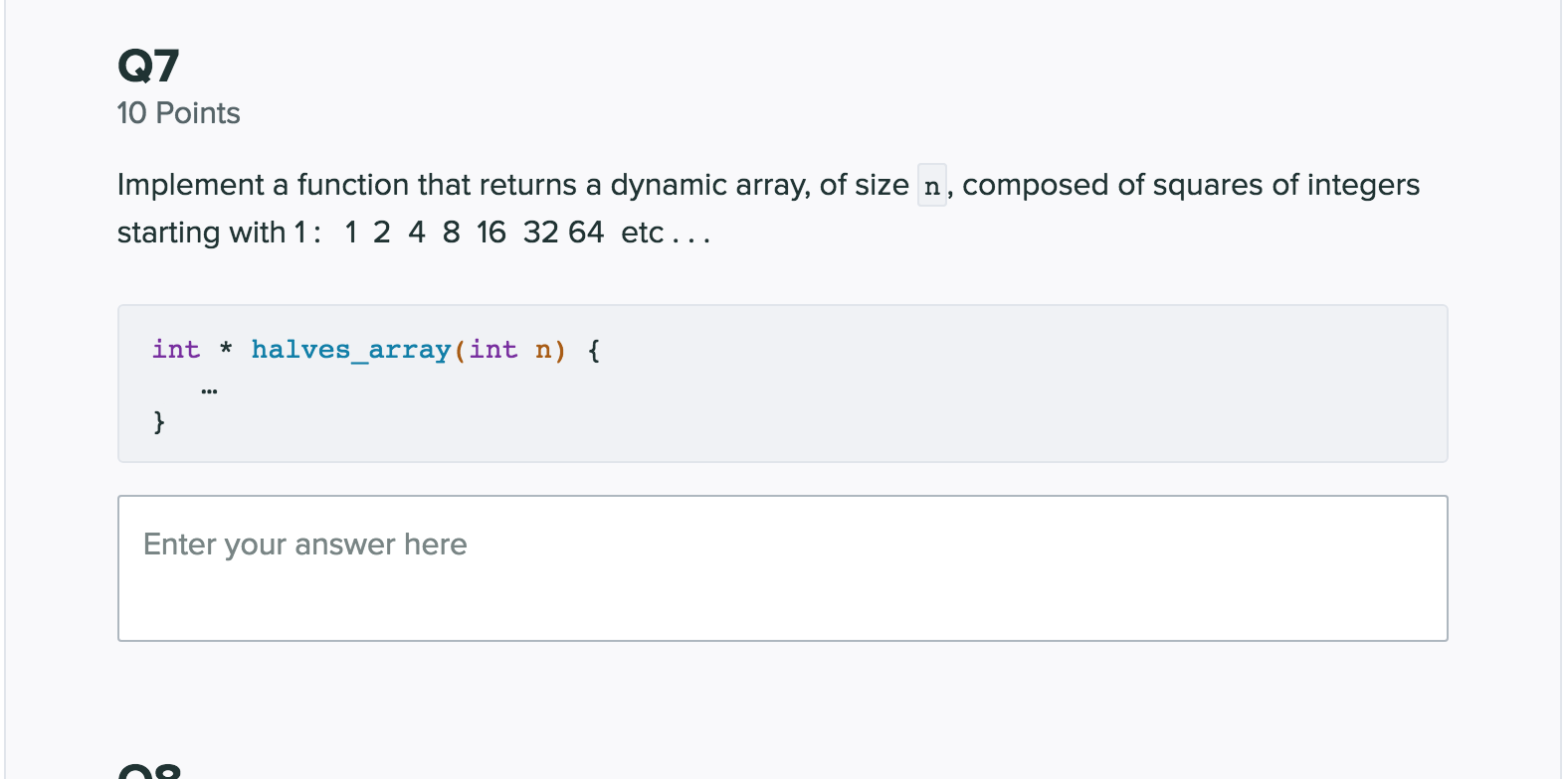 Solved Q7 10 Points Implement a function that returns a | Chegg.com