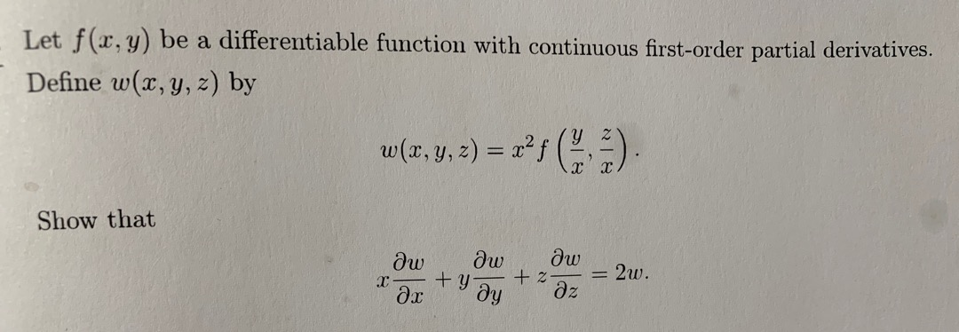 Solved Let Fxy Be A Differentiable Function With