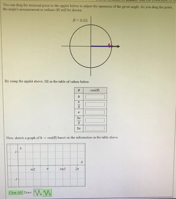 Solved You can drag the terminal point in the applet below | Chegg.com