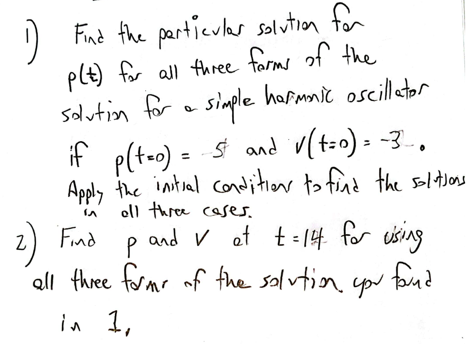 1) Find the perticular solution for p(tt) for all | Chegg.com
