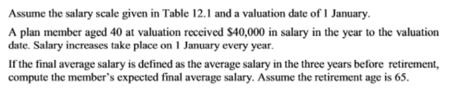 Solved Assume the salary scale given in Table 12.1 and a | Chegg.com