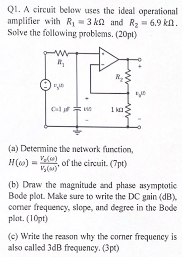Solved Q1. ﻿A circuit below uses the ideal | Chegg.com