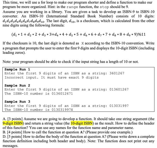 Solved This time, we will use a for loop to make our program | Chegg.com