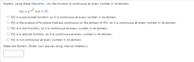 Solved Explain, using these theorems, why the function is | Chegg.com