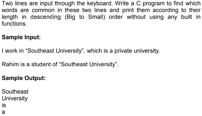 Solved Two lines are input through the keyboard. Write a C | Chegg.com