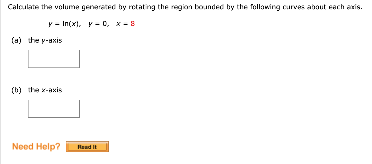 Solved Calculate the volume generated by rotating the region | Chegg.com